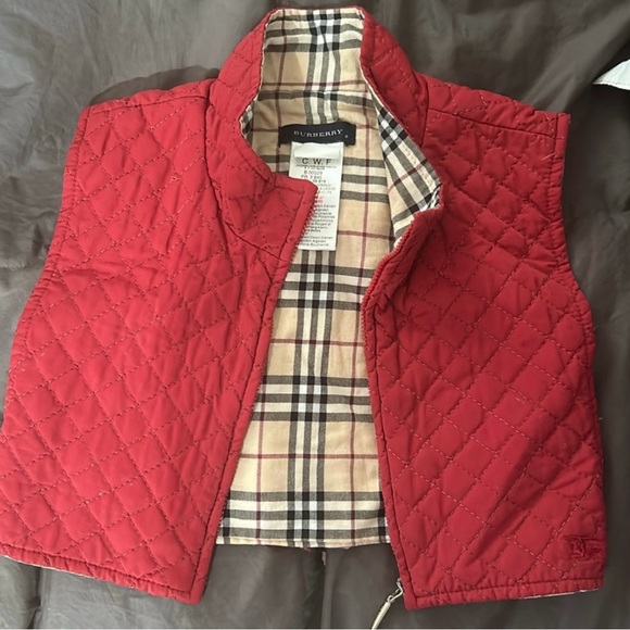 Burberry | Jackets & Coats | Burberry Red Quilted Vest | Poshmark